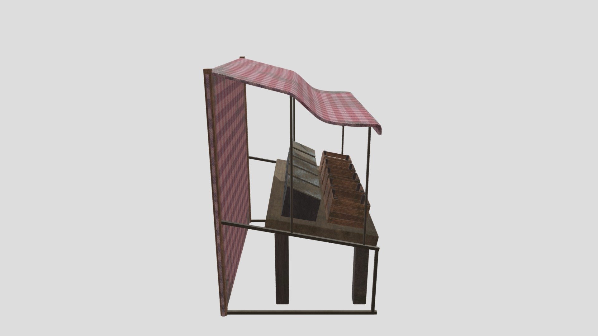 Medieval Stall Red - 3D model by hannah1205 [23bbb22] - Sketchfab