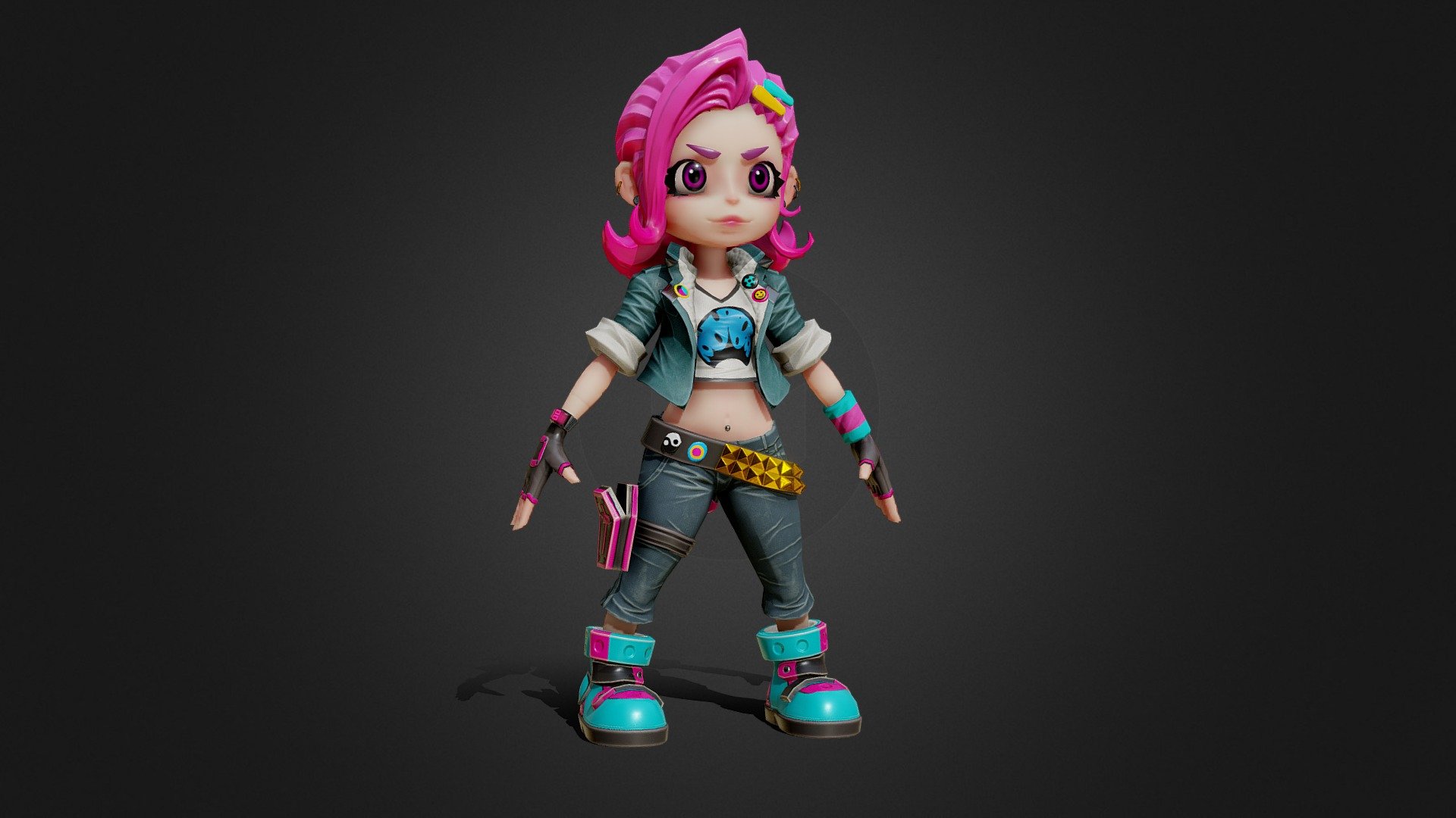 Punk girl - 3D model by Binho Jeong (@binhoj) [23bec63] - Sketchfab