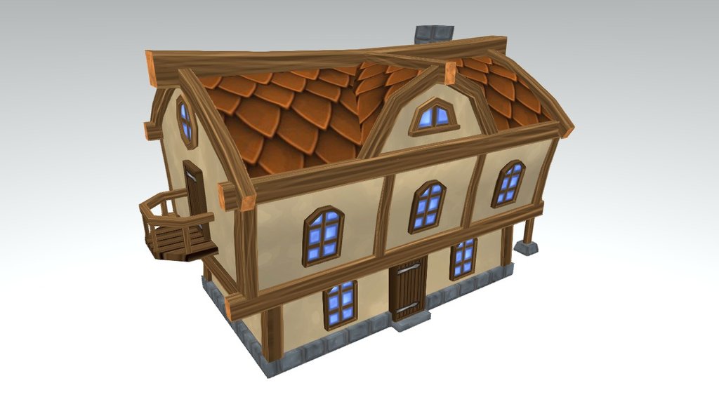 Handpainted House - 3D model by bearverine [23c397b] - Sketchfab