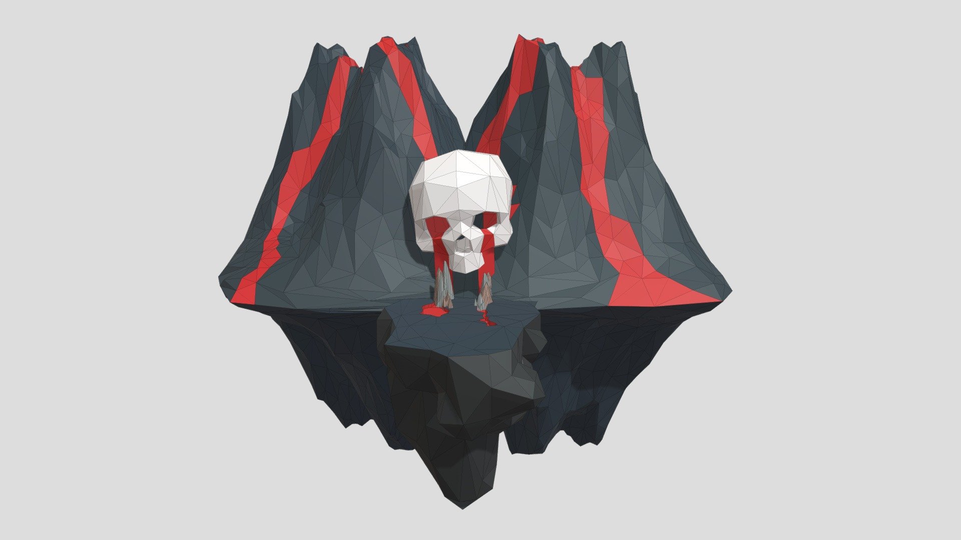 low poly environment landscape - skull island - Buy Royalty Free 3D ...