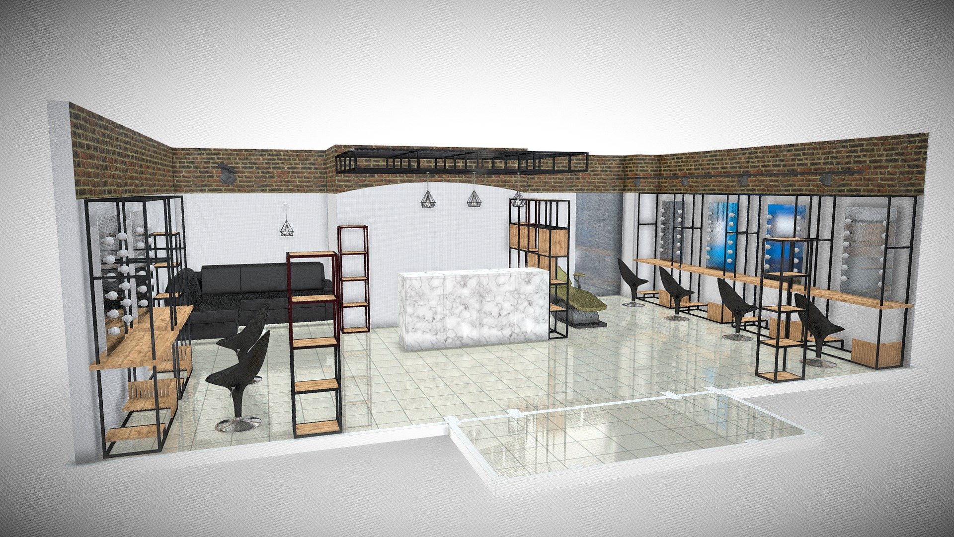 салон красоты barbershop - Buy Royalty Free 3D model by 3DGrom ...