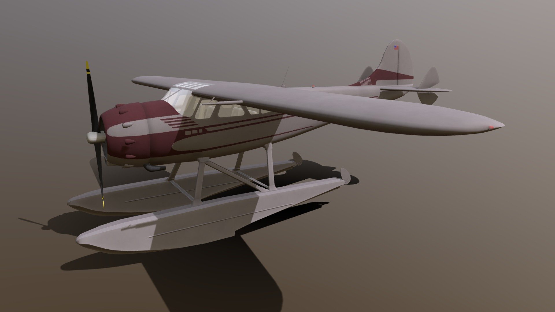 Cessna 195 Businessliner floats version - Download Free 3D model by ...