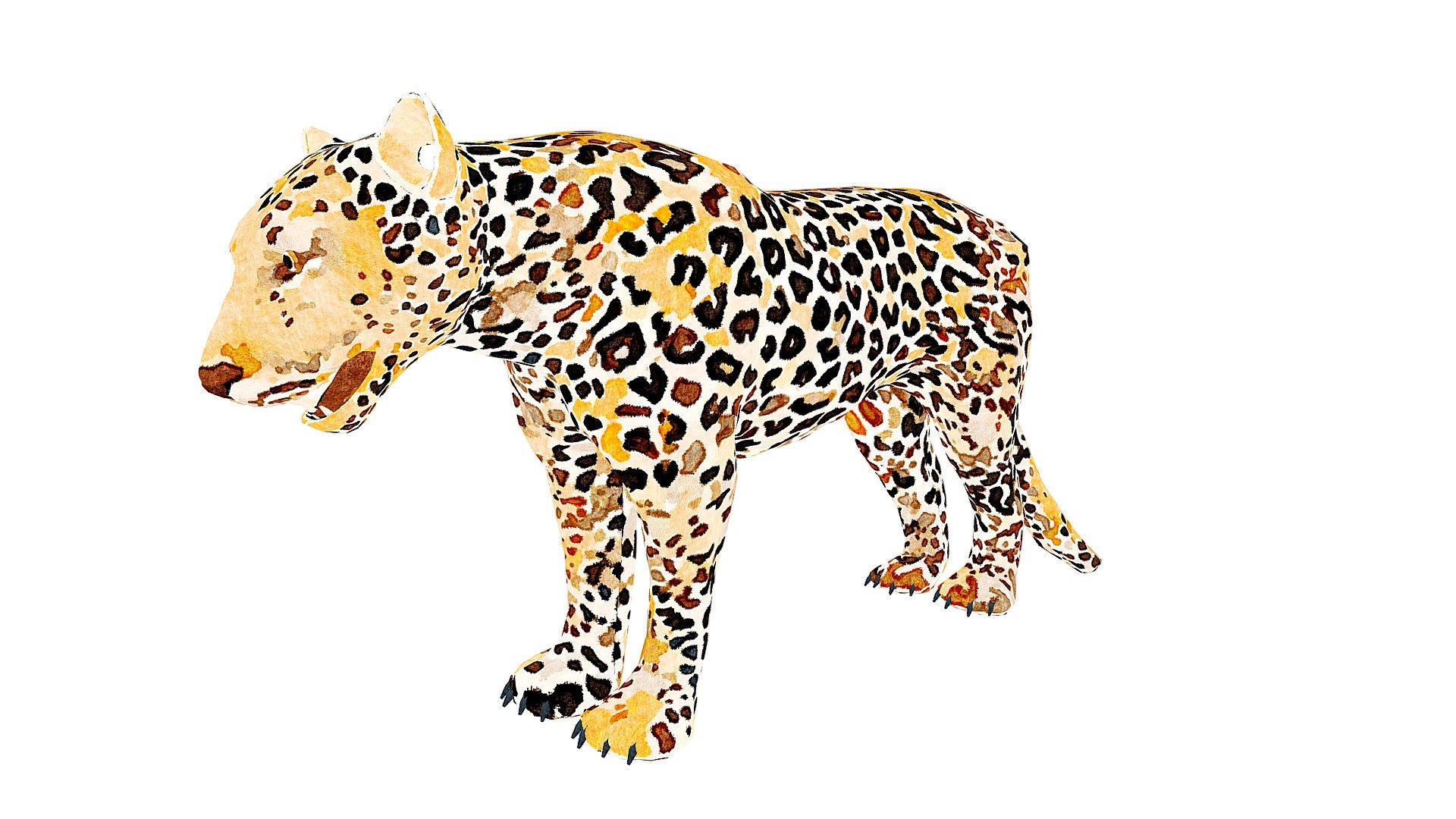 Leopard Illustration - 3D model by josluat91 [23db5ad] - Sketchfab