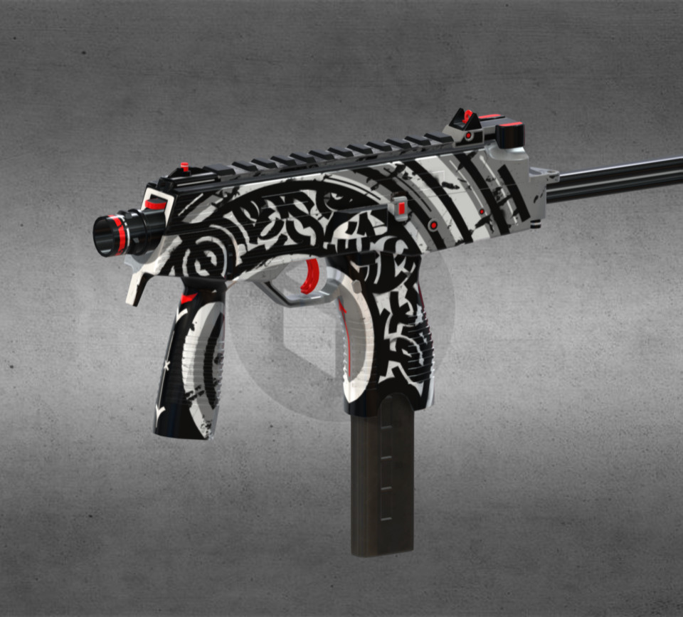 MP9 Calligraphy / Silver - 3D model by cursorYX [23ead6b] - Sketchfab