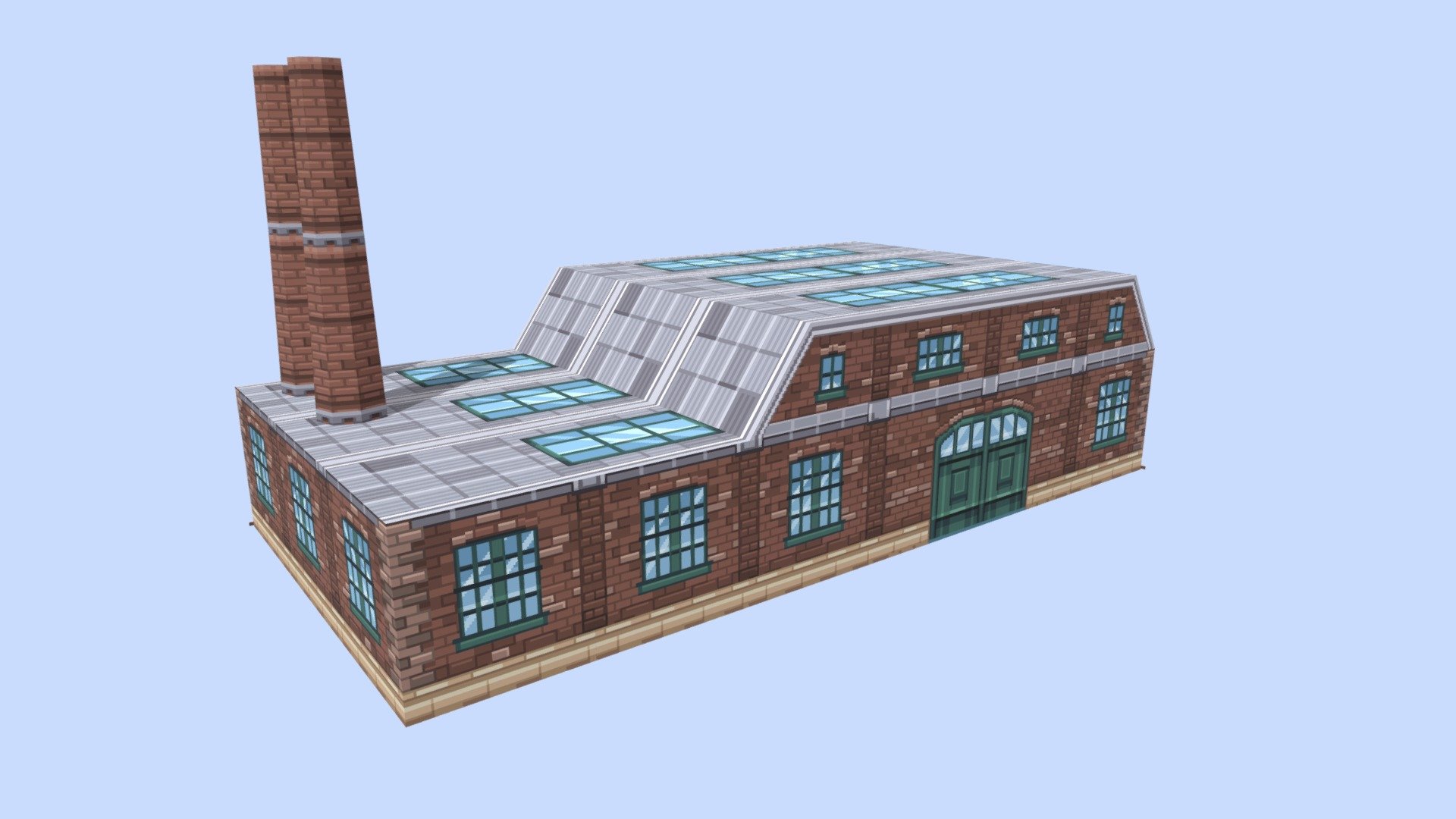 Factory - Extra Low Poly Pixel Art building - 3D model by W'Projects (@wprojects) [23ef483 ...