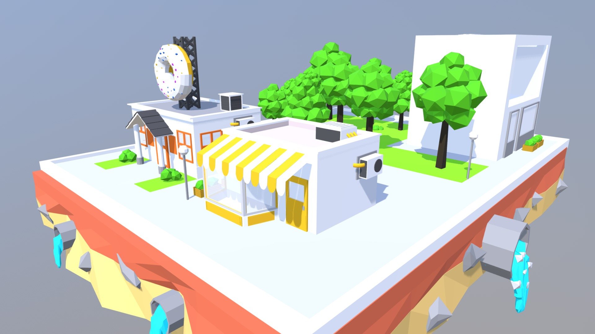 Low poly city 3d model free
