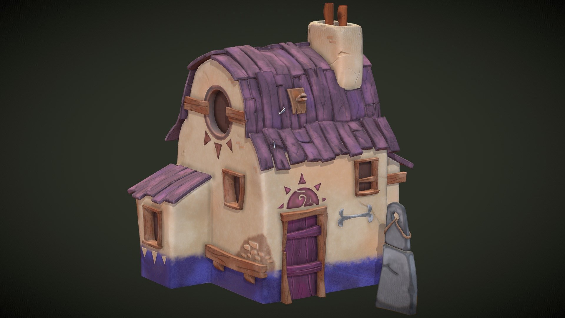 Stylized House - 3D model by RamiroSaravia [23fbc2e] - Sketchfab
