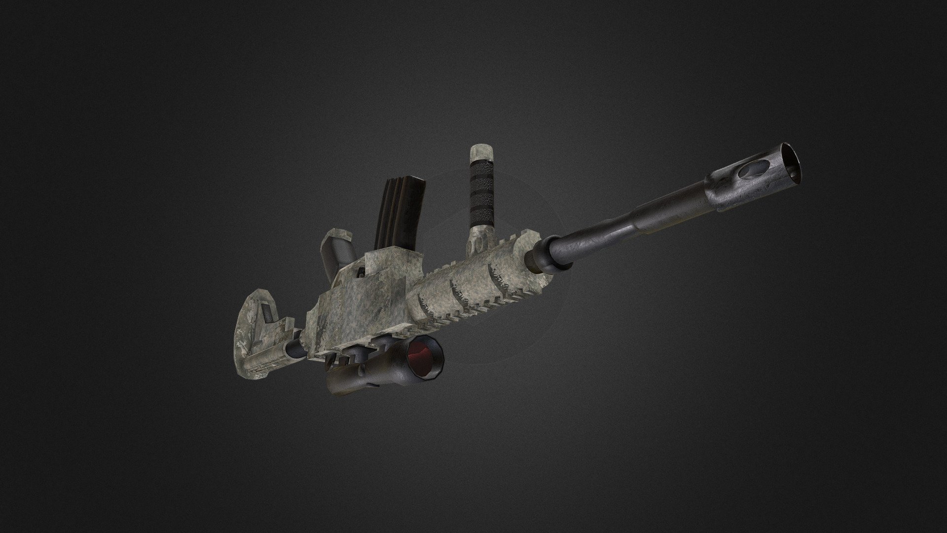 Simple, Lowpoly, M4-styled Rifle - 3D model by TheOuterLinux [2403b21 ...