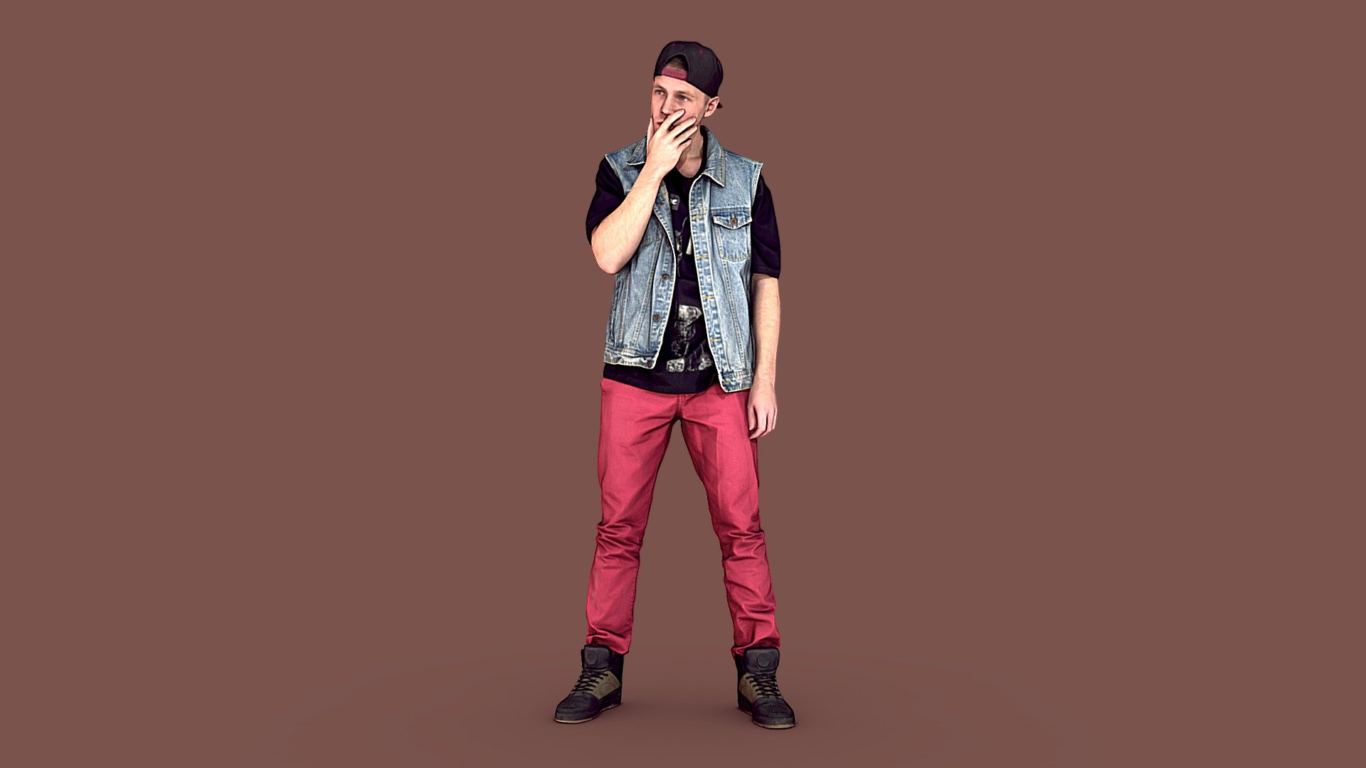 Young Rapper in Red Pants - 3D model by kanistra [240a879] - Sketchfab