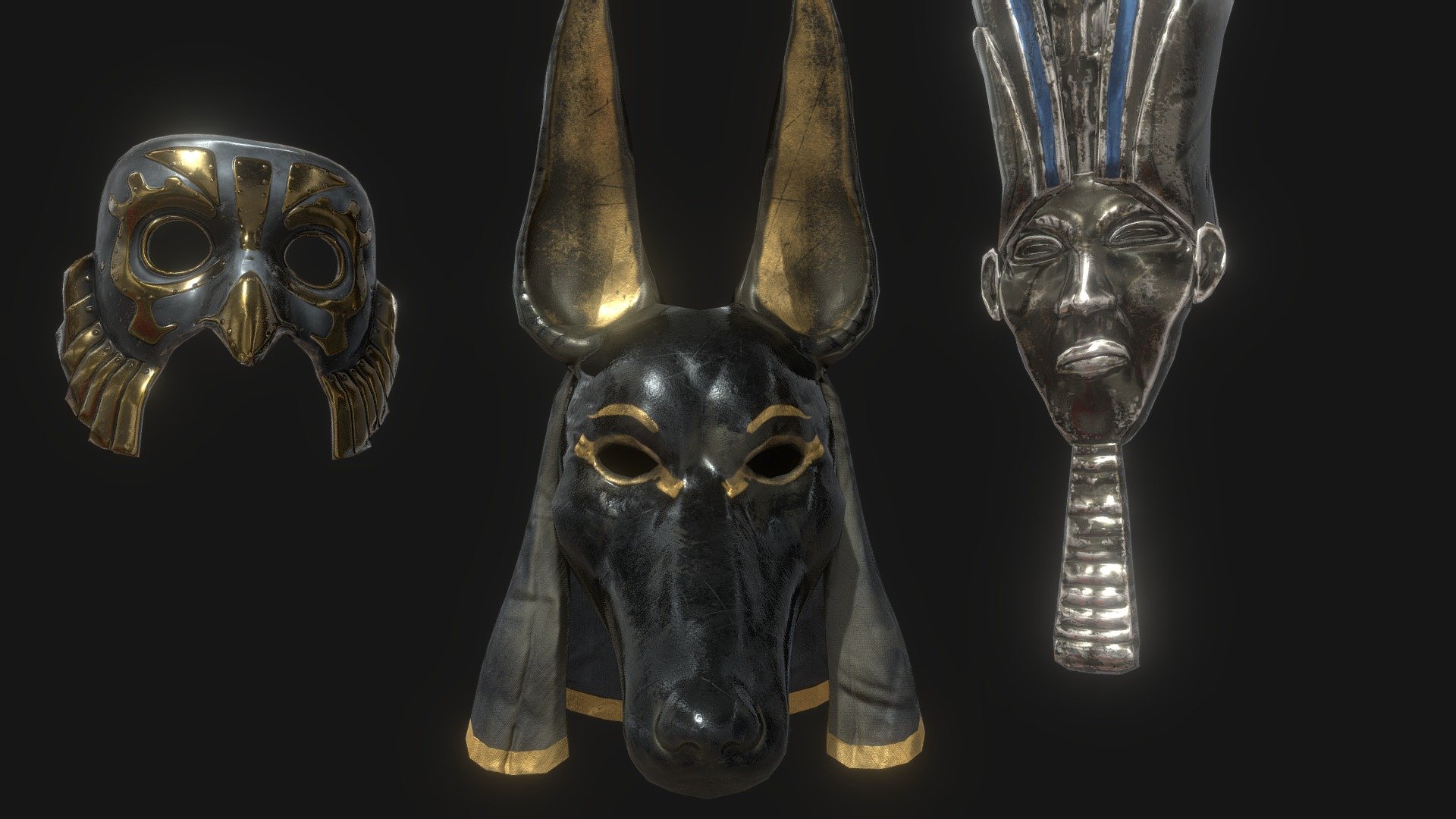 PBR Egyptian Masks - Buy Royalty Free 3D model by Ferocious Industries ...
