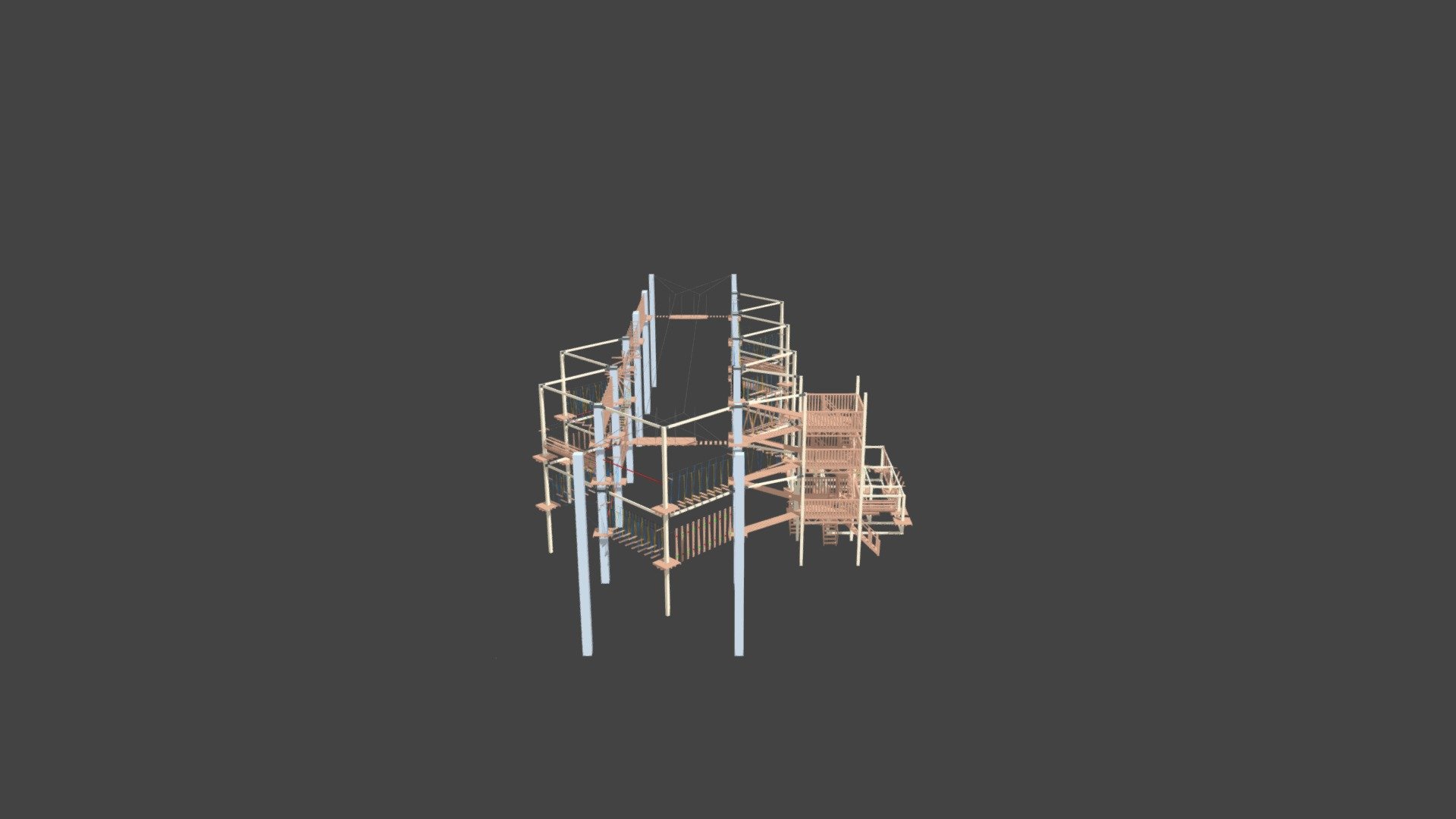 Indoor rope park, 6 track, Zipline - 3D model by rope.park.ru [240e57d ...