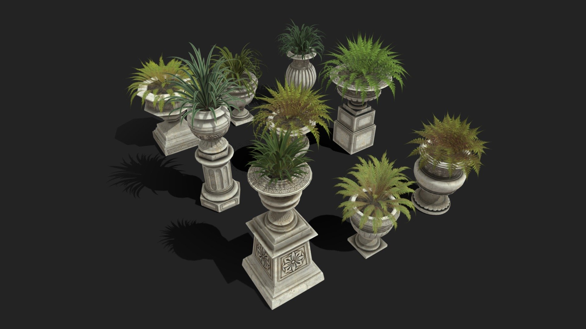 urns with flores - Download Free 3D model by local.yany [2419307 ...