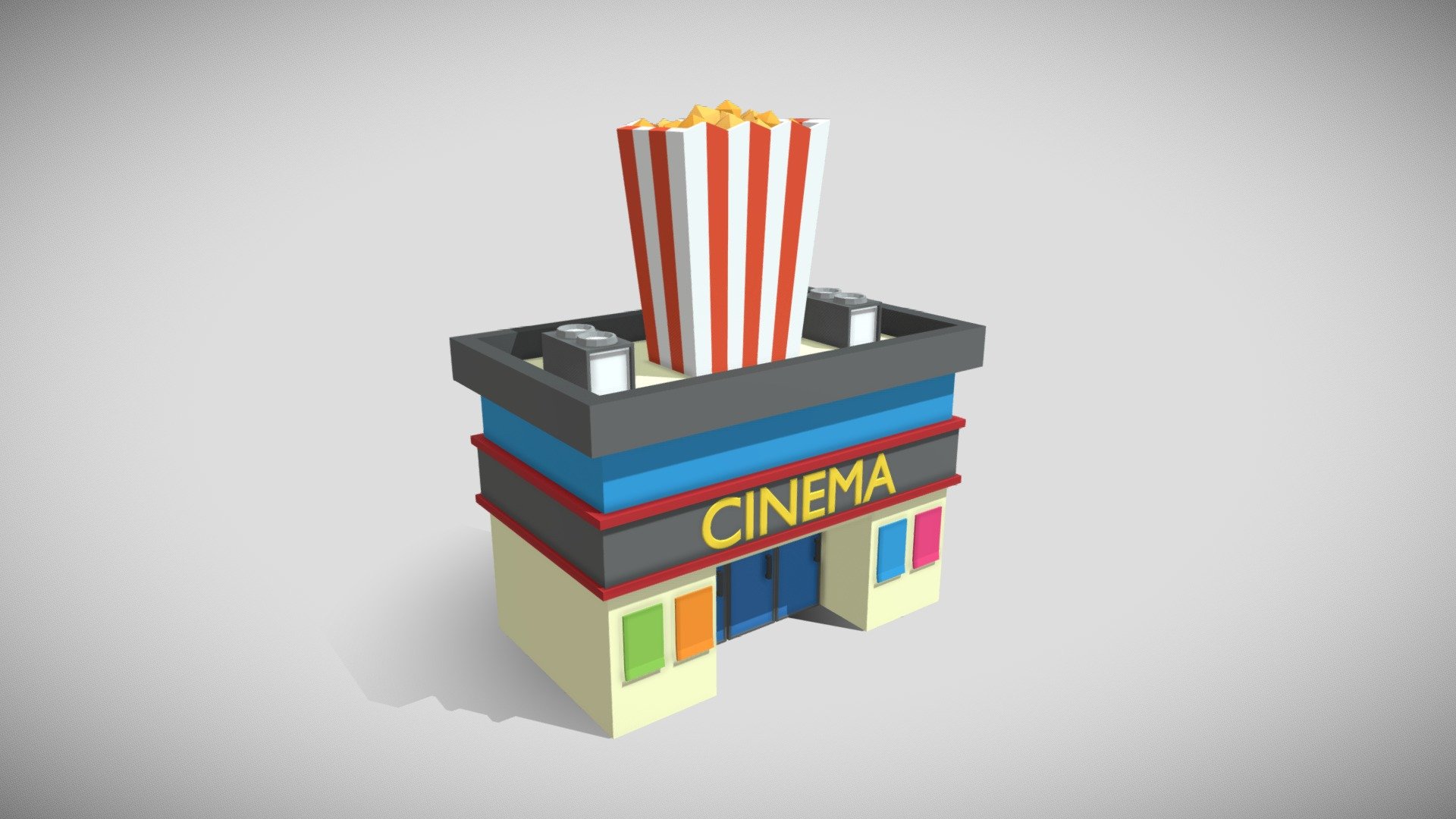 Low Poly Cinema - Buy Royalty Free 3D model by AssetSource [242036a ...