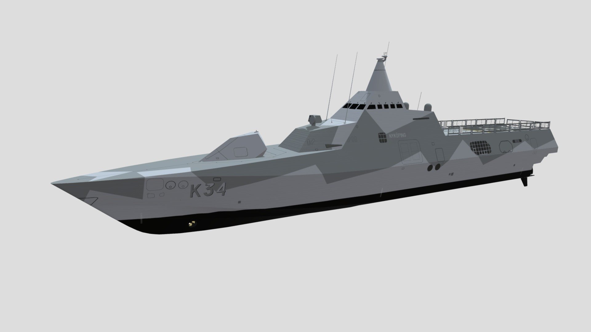 HSwMS Nyköping (K34 Visby-class corvette) - Buy Royalty Free 3D model ...