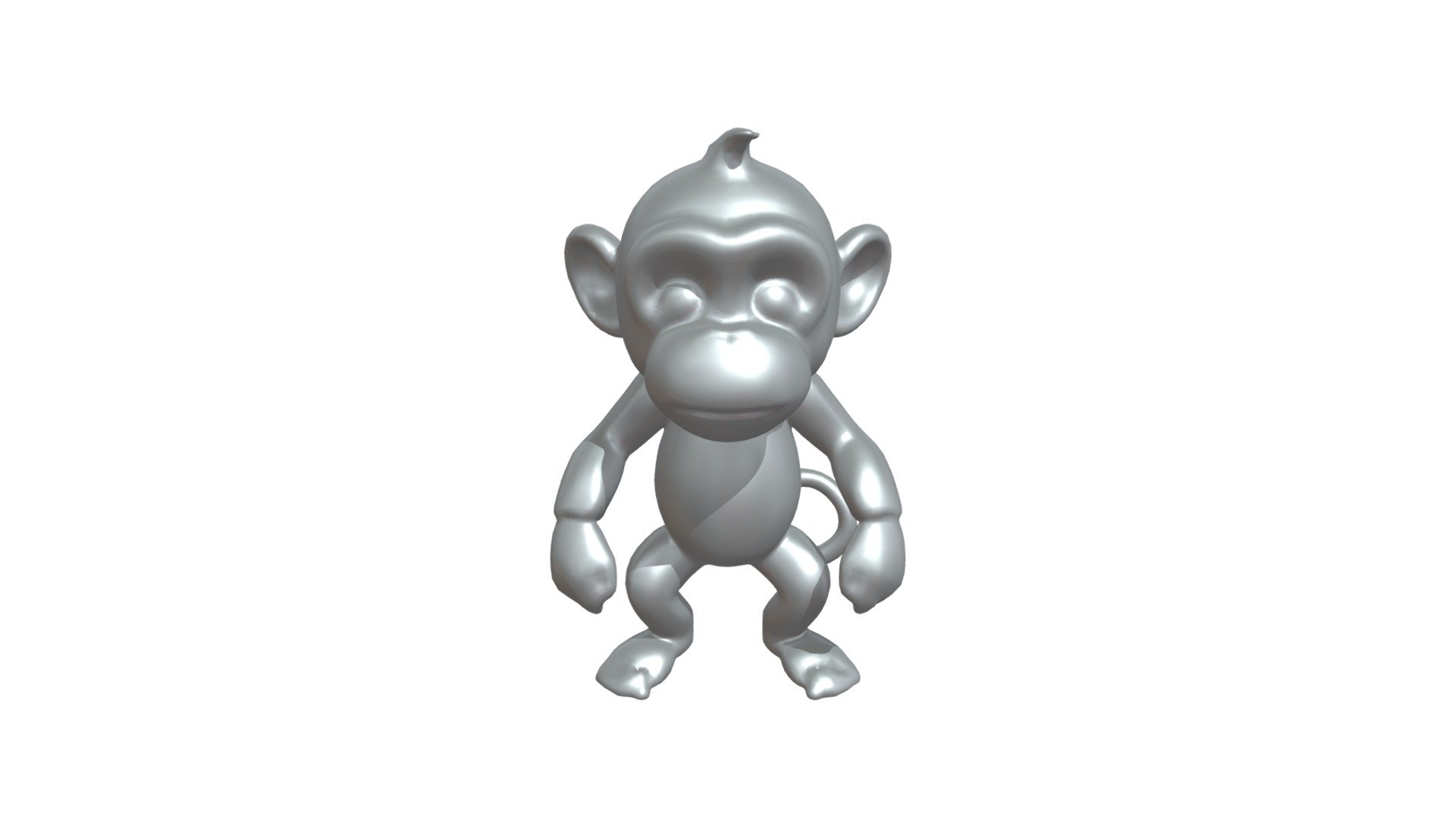 Cartoon monkey standing upright on two legs - 3D model by PGK2024 ...