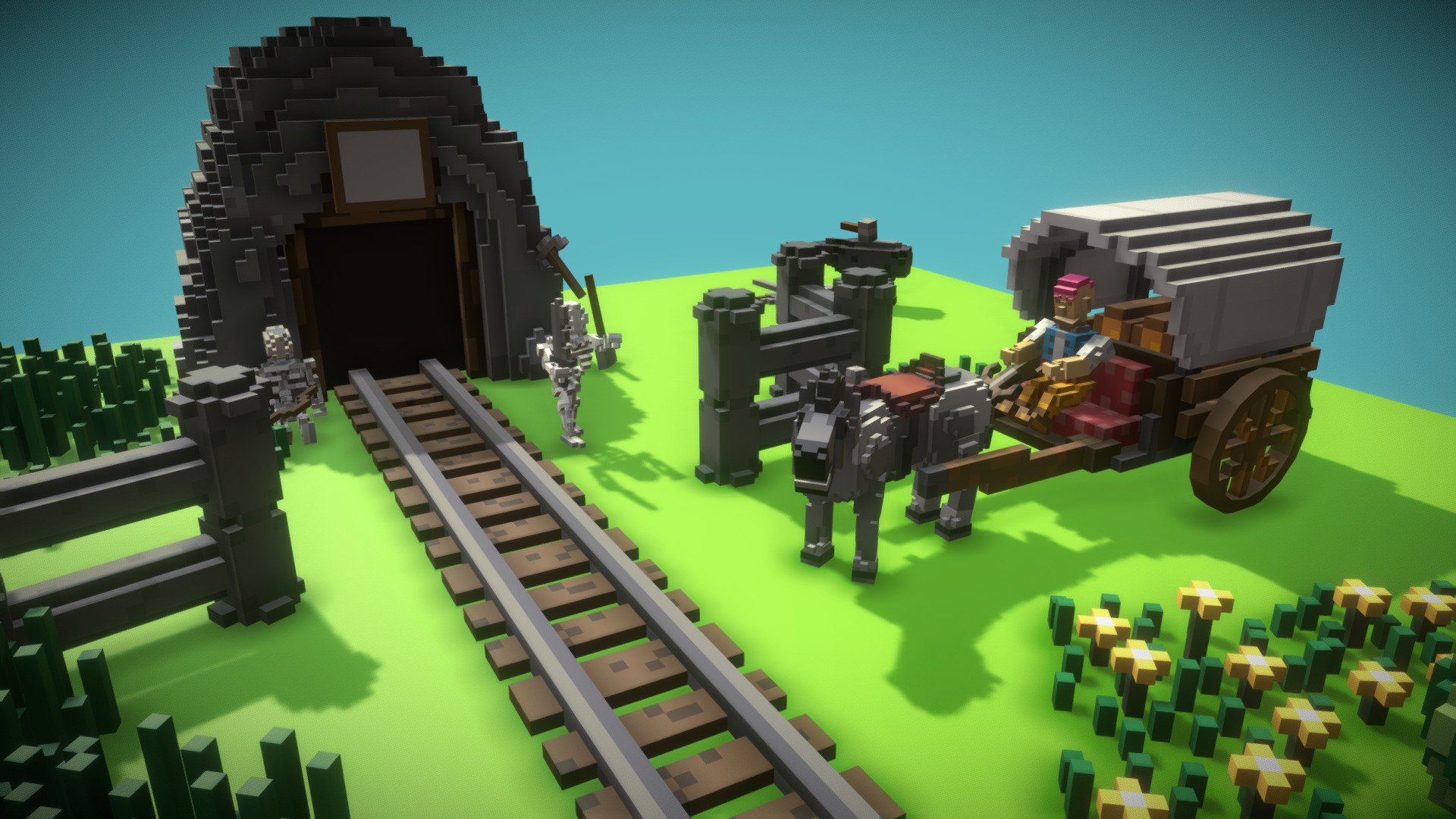 Voxel scene - Download Free 3D model by gwim [24273a5] - Sketchfab