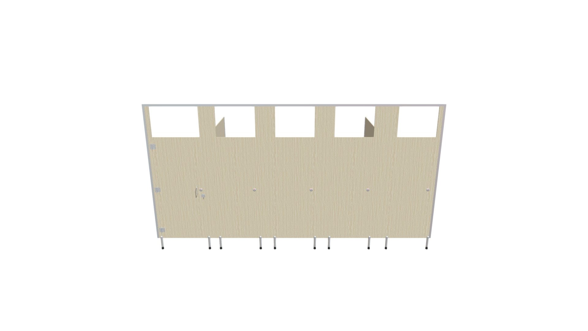 TPI Cubicle - Pedestal Mounted - Ceiling Fixed - 3D model by bimstore ...