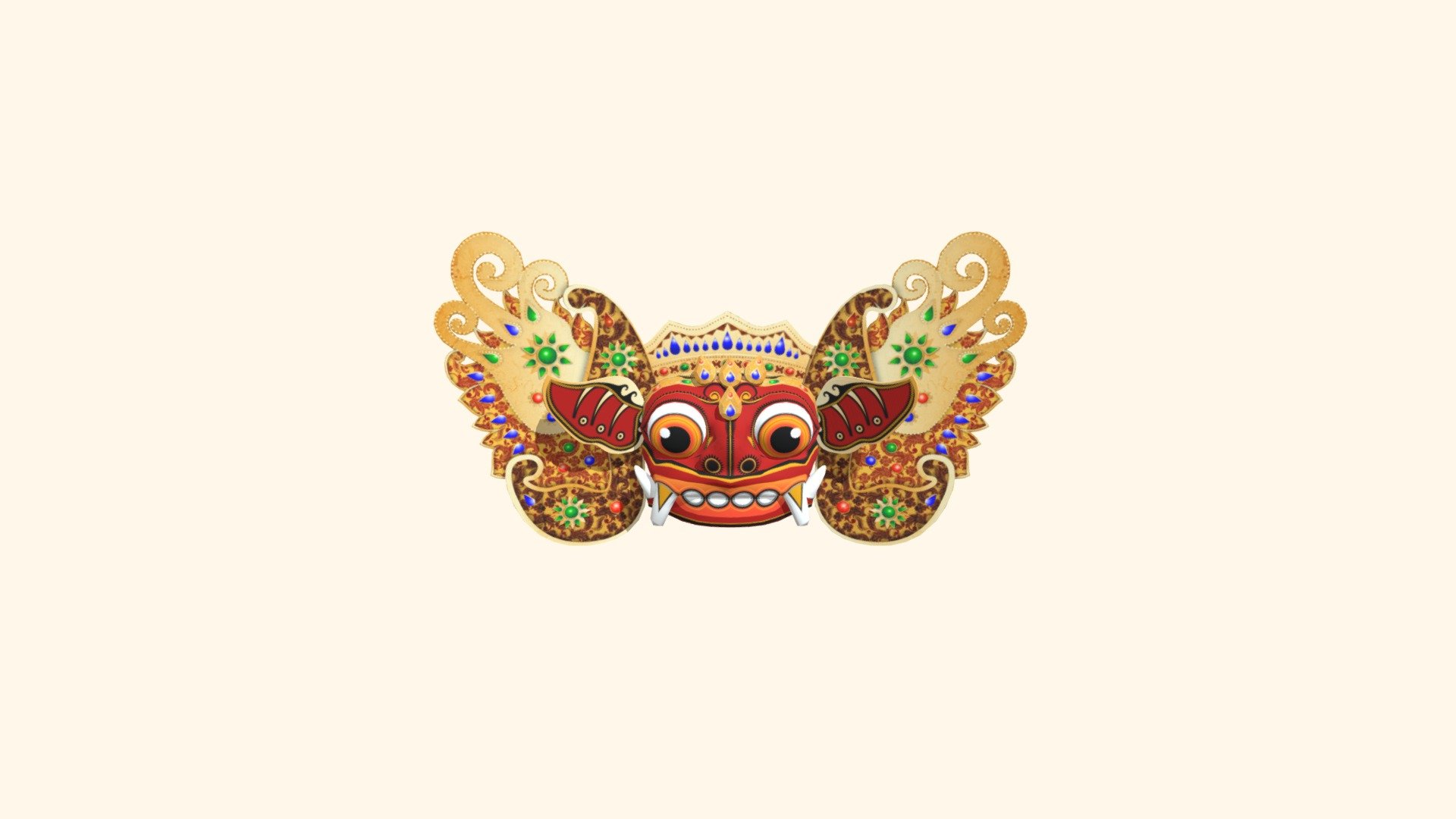 Barong Face Mask- Low Poly - 3D model by ruhneh [242caaa] - Sketchfab