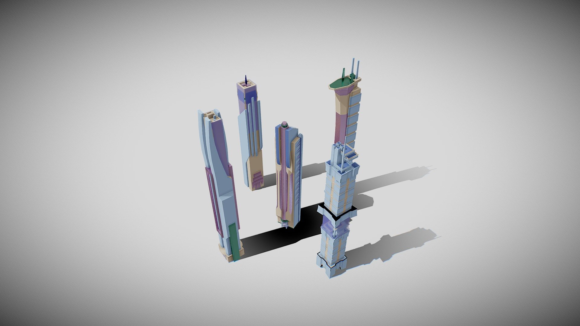 Sci-fi stylized buildings - Buy Royalty Free 3D model by TankStorm ...