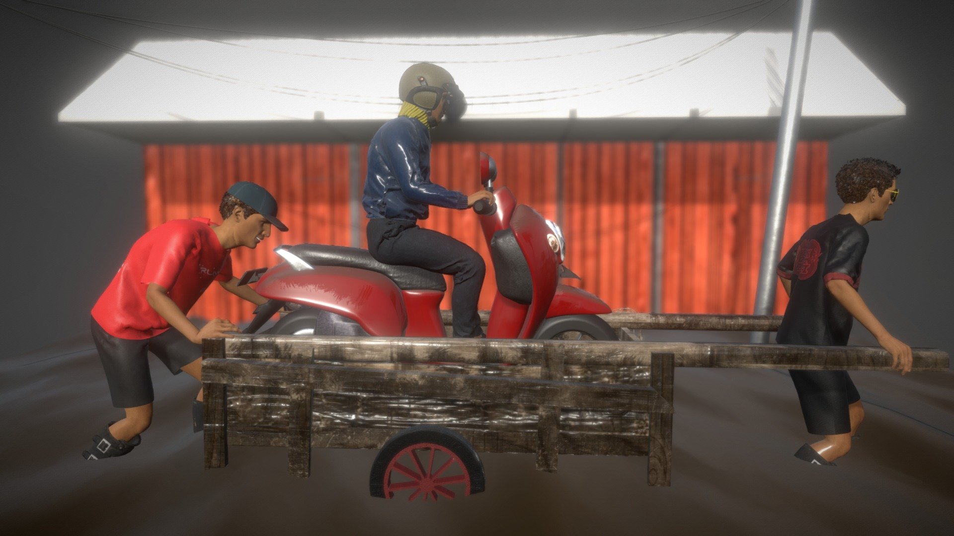 Going To Office during Flood - 3D model by jessica.novita [2434109 ...