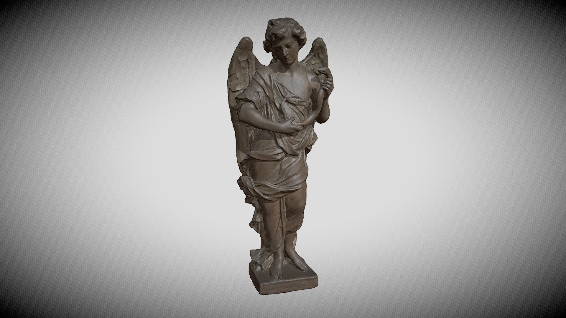 Staande engel met slang in de hand - Download Free 3D model by meemoo ...