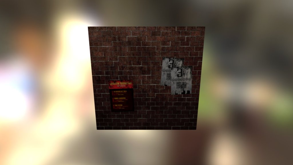 Back Alley - Brick Wall w/ Posters 2 - 3D model by Brae Forbes ...
