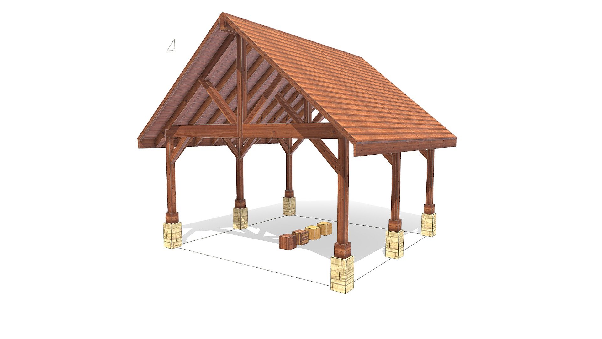 Custom Thick Timber Pavilion 19.5 ft L x 19.5 ft - 3D model by Forever ...