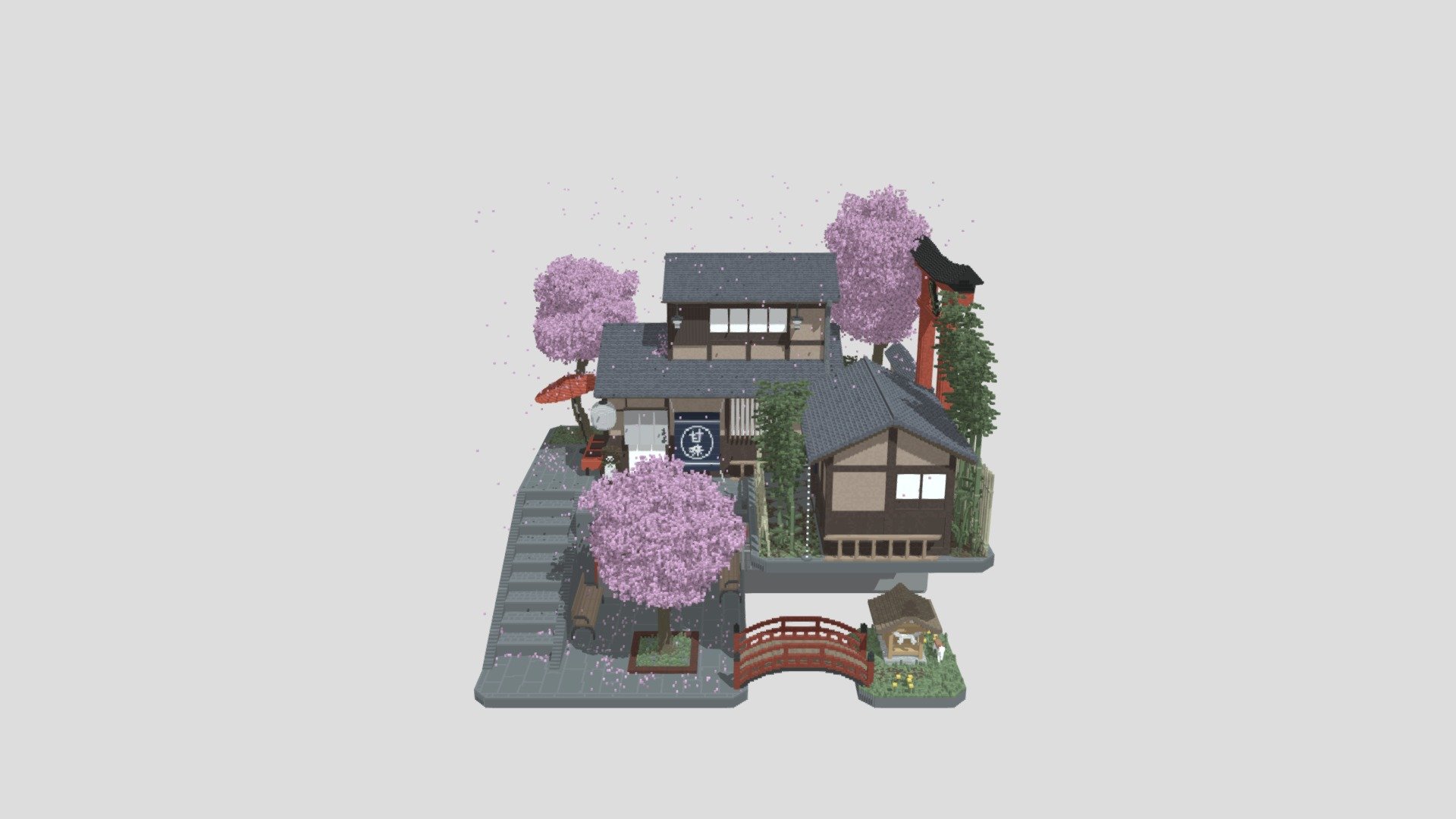 Japan scape - Spring - 3D model by rivi.next [2442c52] - Sketchfab