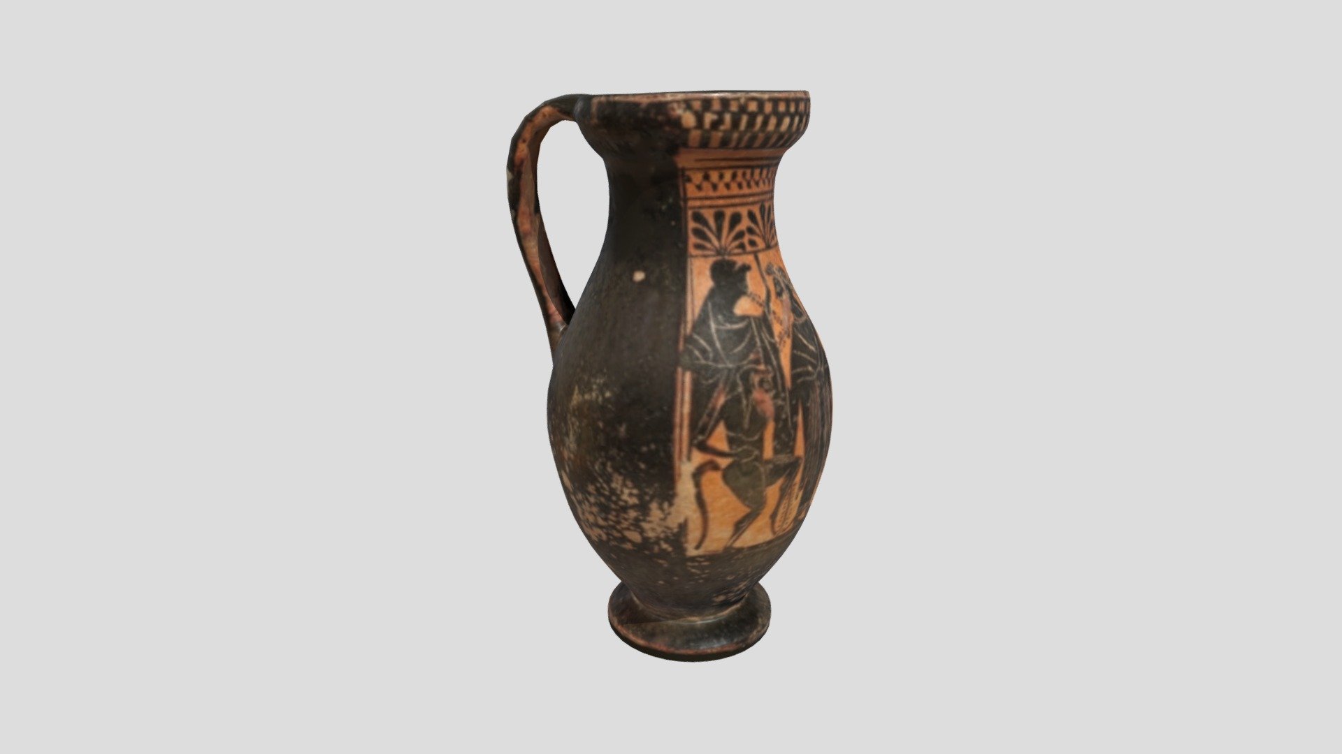 Black figure olpe (jug) with Dionysus - 3D model by Hi.Stories ...
