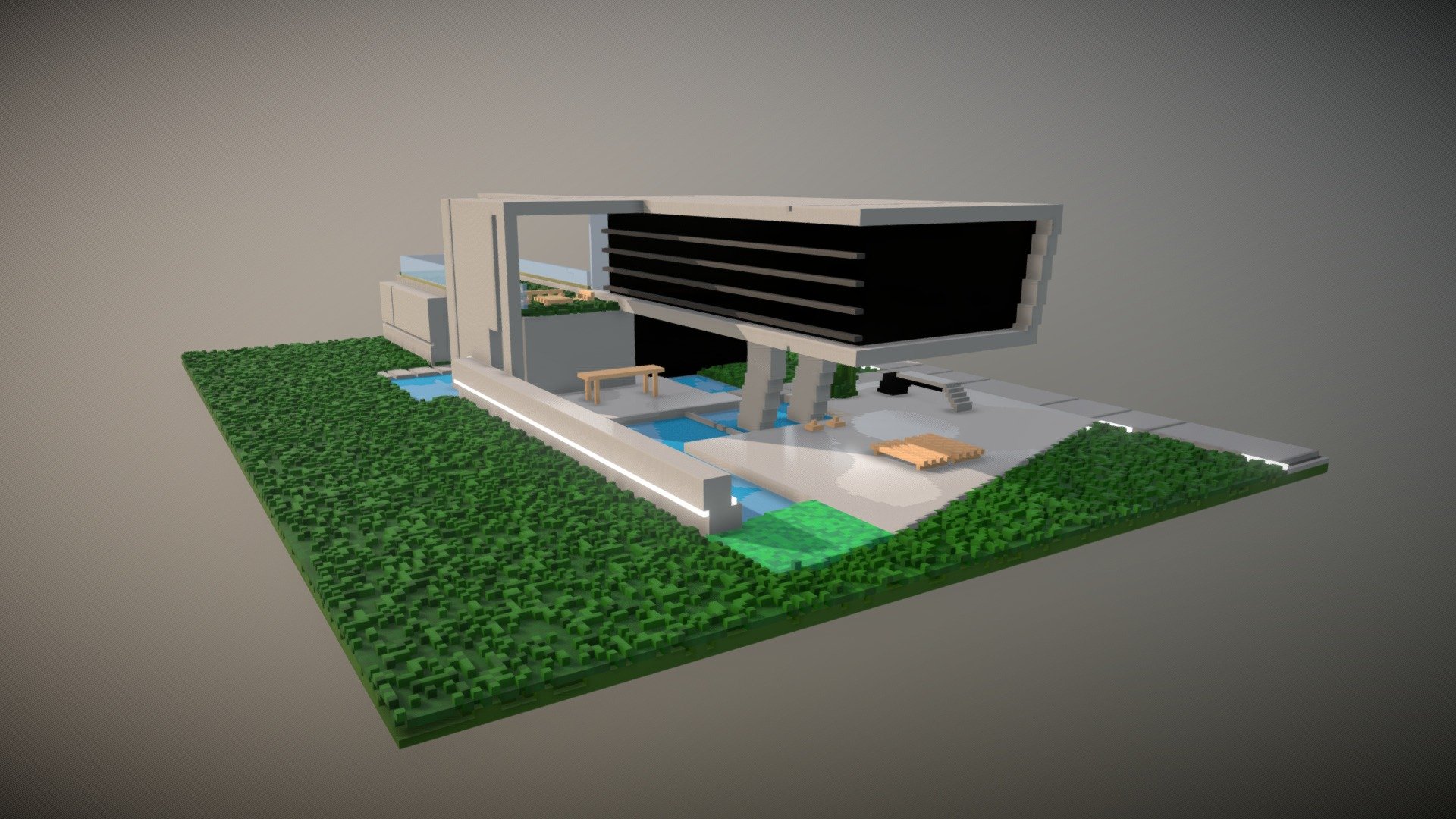 Voxel Modern House - 3D model by Lexander (@Lexander3D) [244aa2c ...