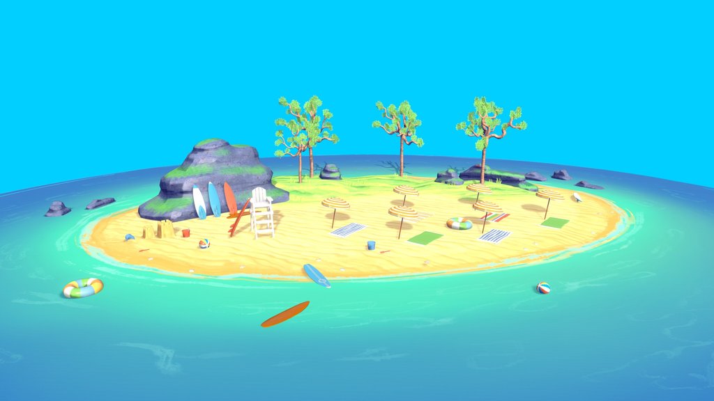 Beach - A 3D model collection by adrianasus3d - Sketchfab