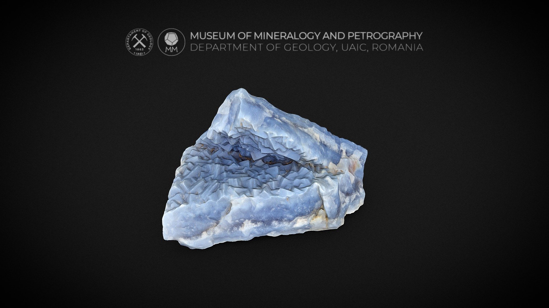 Blue Chalcedony pseudomorphs after Fluorite - 3D model by Museum of ...