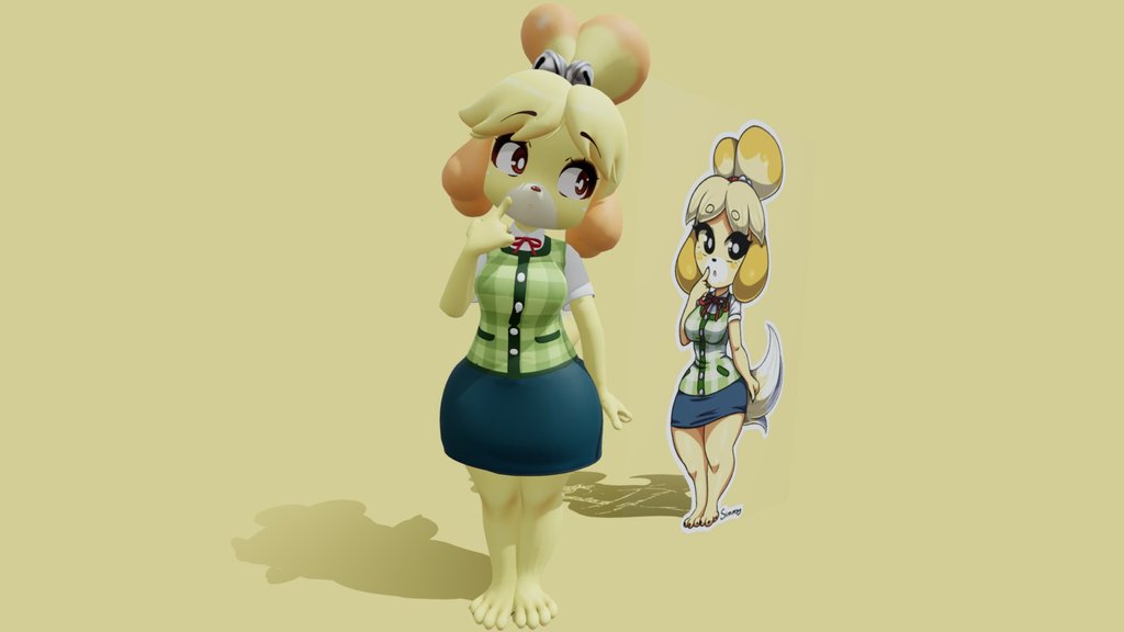 ankha y Isabelle poses - A 3D model collection by Meme bonfie ...
