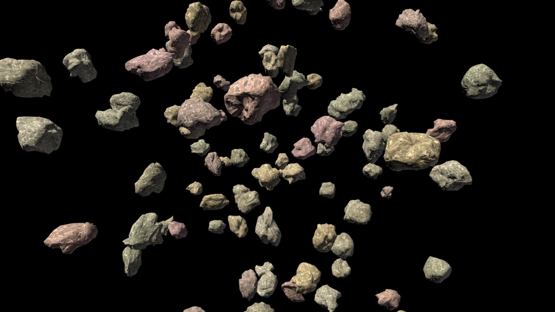 Asteroid Field (100 x low-Poly) - Download Free 3D model by Sereib ...