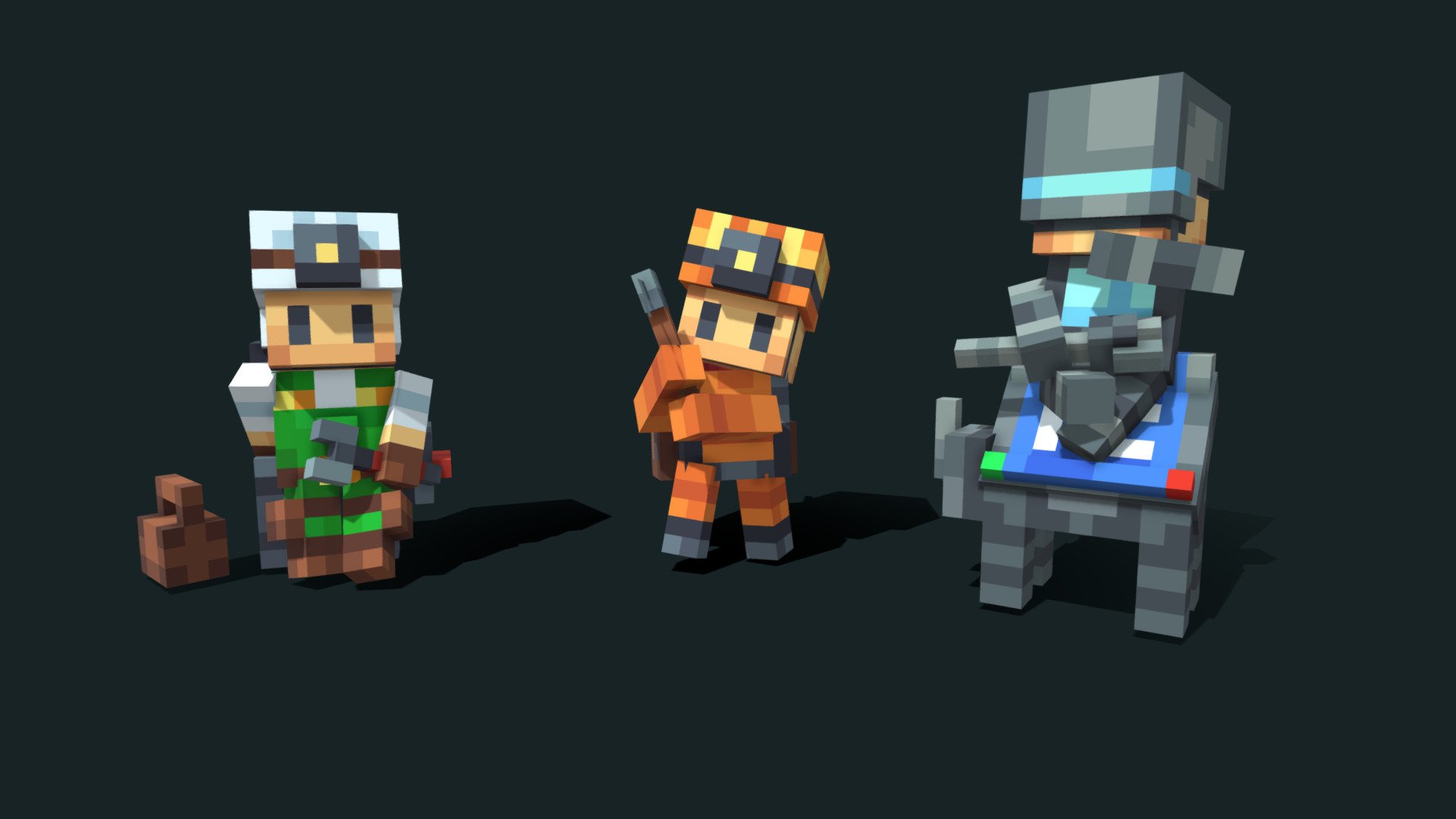 Minecraft - Chiby workers - 3D model by NIIWORK [245c3bb] - Sketchfab