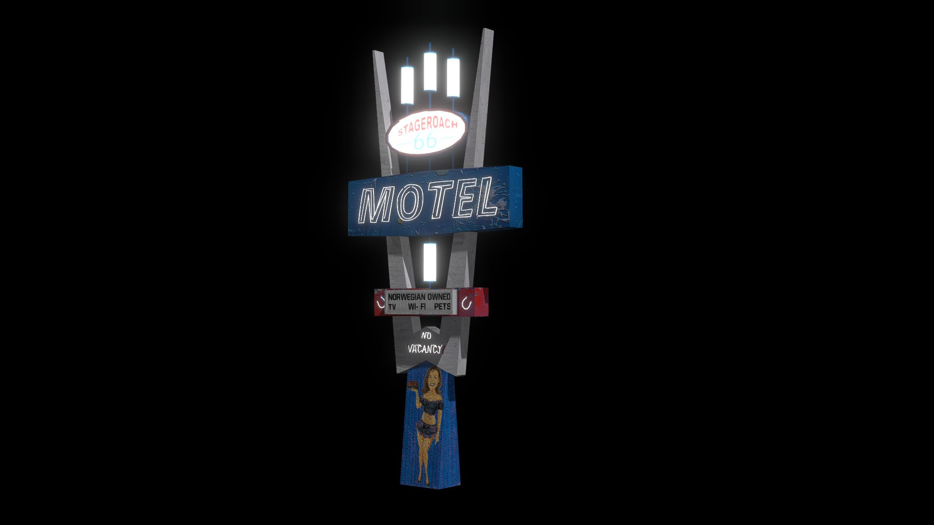 MOTEL sign 4 - Buy Royalty Free 3D model by Andras X (@fogainak ...