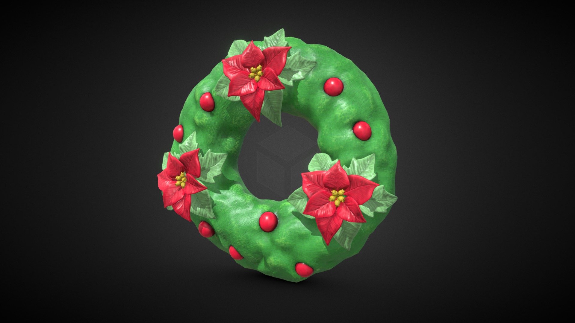 Stylized Christmas Wreath - Buy Royalty Free 3D model by Bacontaco ...