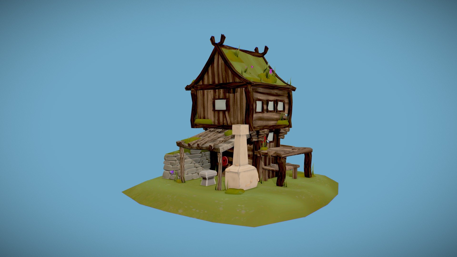 viking blacksmith stylised building - 3D model by Freya Spes ...