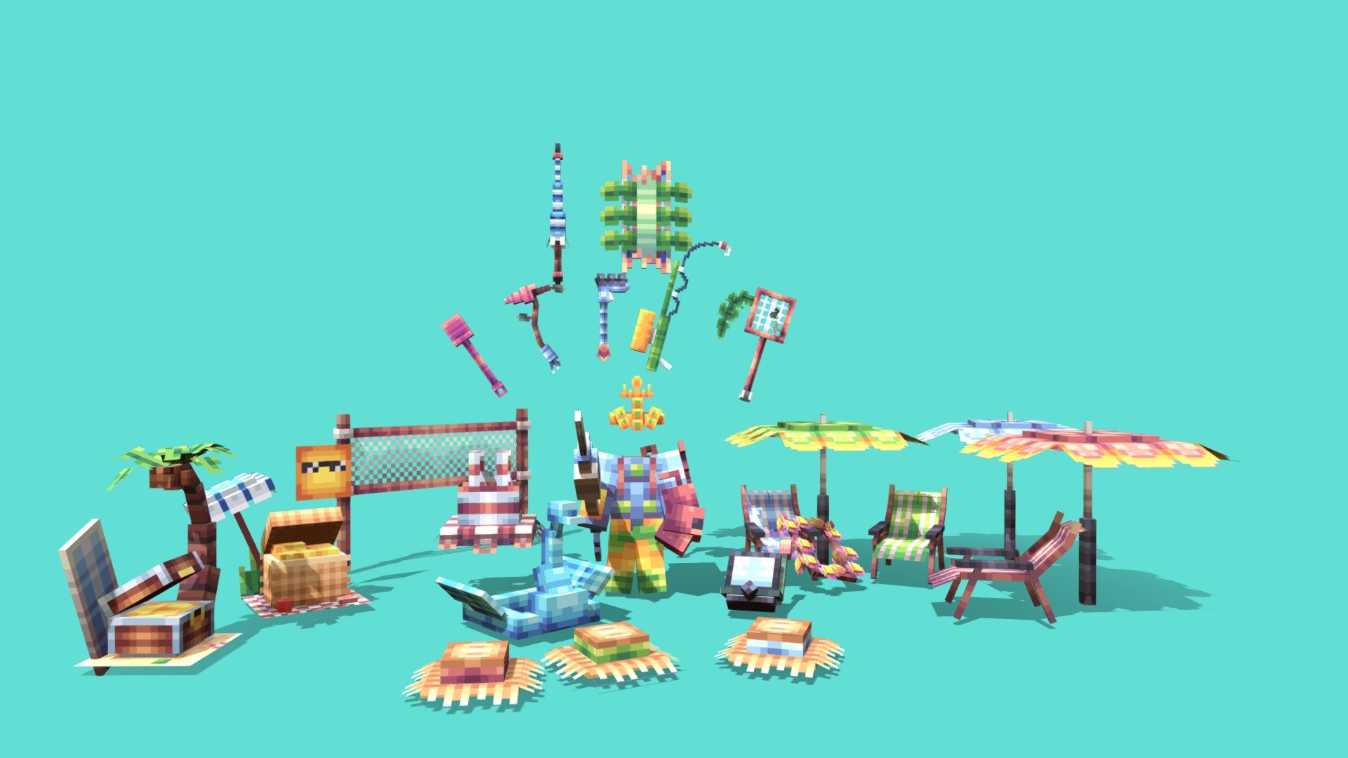 summer pack - 3D model by Maks - Art (@maksart1) [24780e4] - Sketchfab