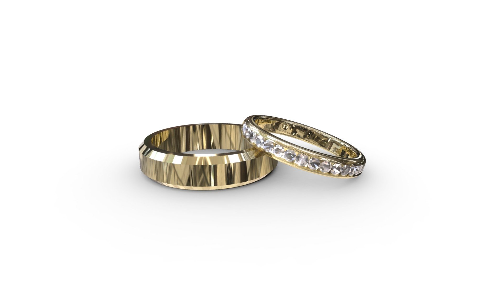 Wedding Band Rings - 3D model by Luis Rocha (@TherochaDesigner ...