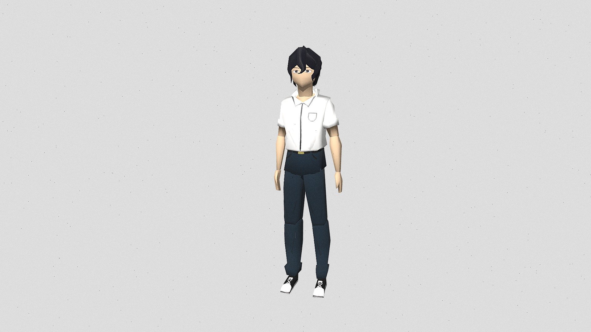 Anime male character - PSX style - Download Free 3D model by ...