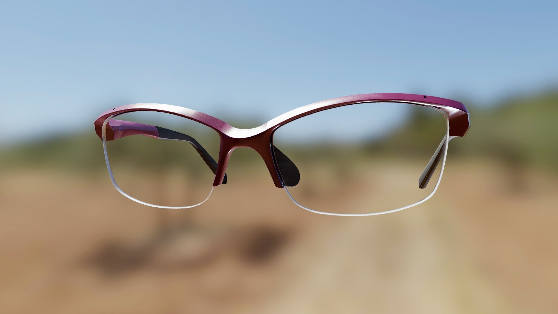 Generic Half-Rim Sports Glasses (Purple) - 3D model by VirTry Teams ...