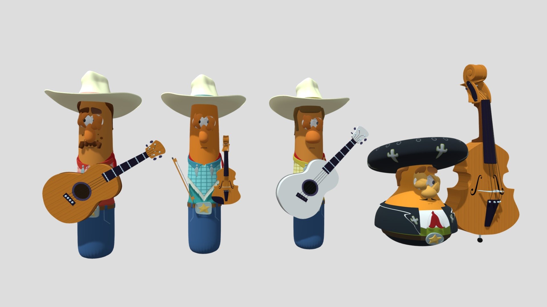 Cowboy Singers - Download Free 3D model by 321Blender [24876f8] - Sketchfab