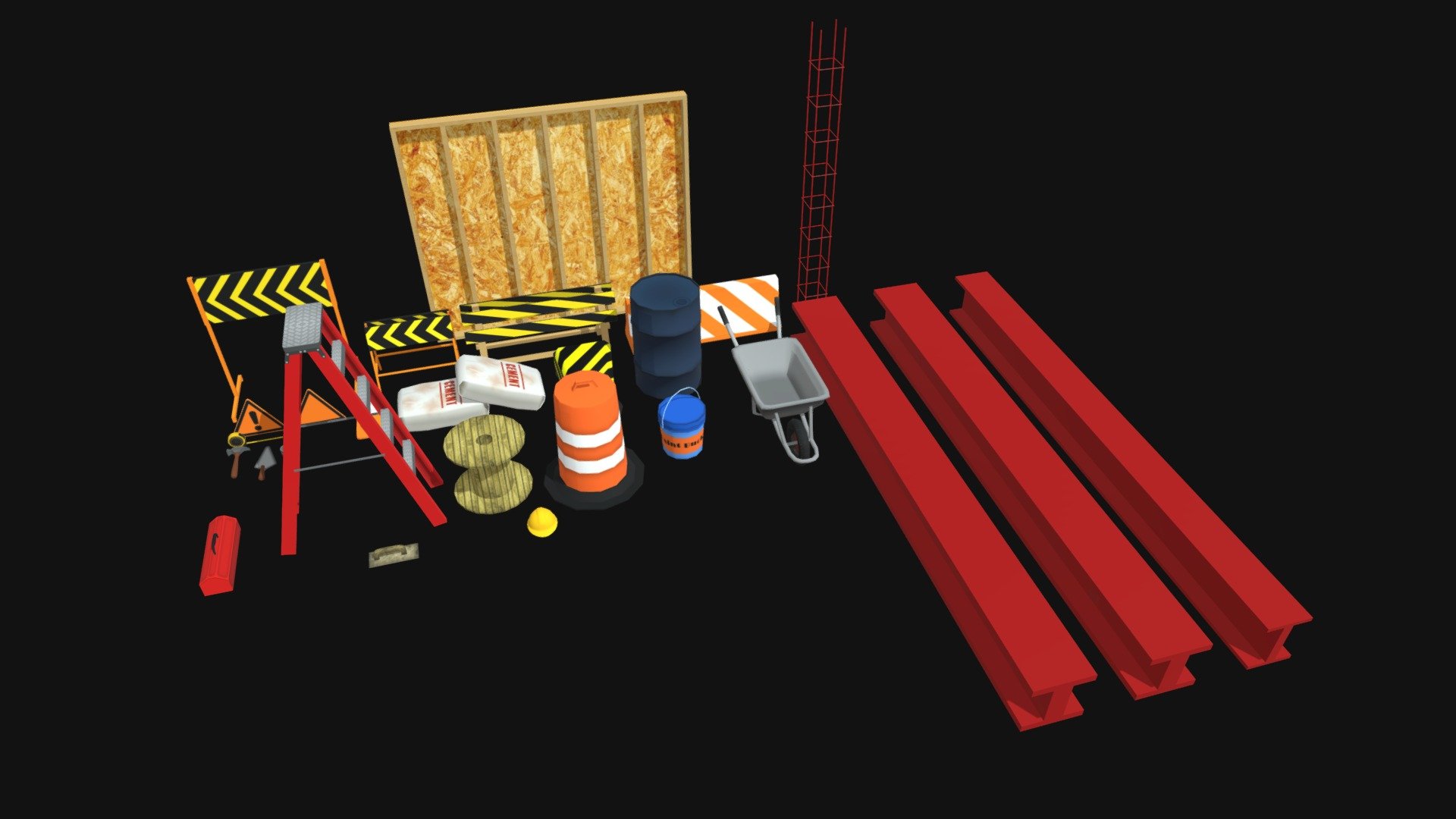 Construction Objects - Buy Royalty Free 3D model by Rickerson ...
