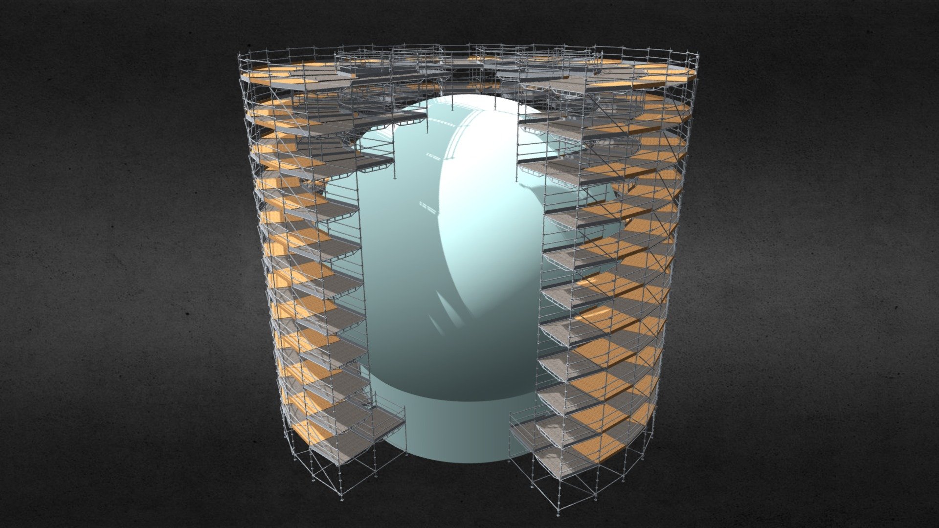Sphere Tank - External Scaffolding - Download Free 3D model by MEC CAD ...