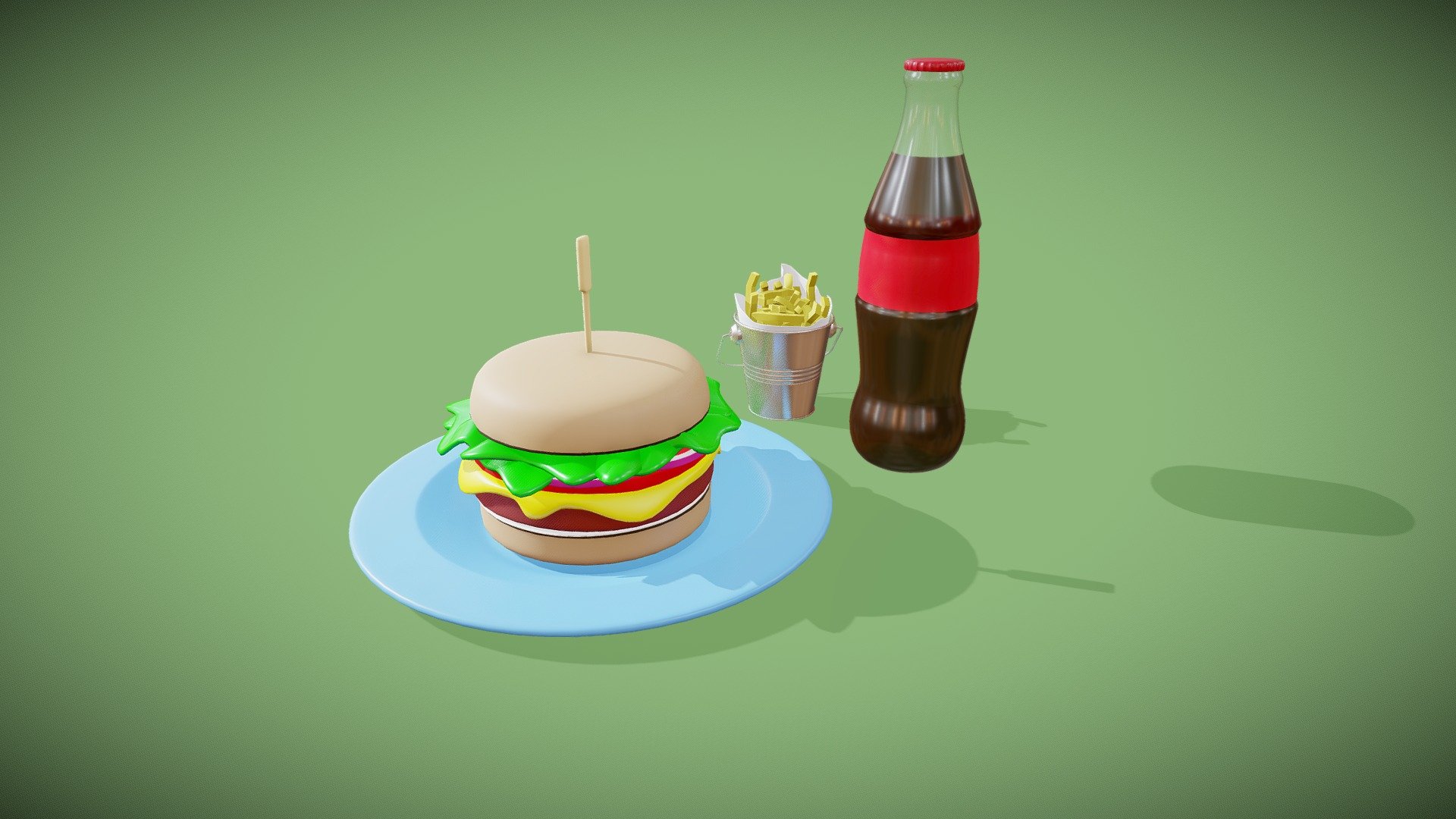 Stylized Burger Scene - Buy Royalty Free 3D model by TankStorm ...