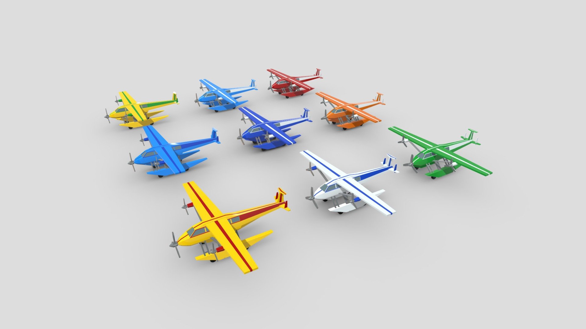Seaplane - 9 colors - Low-poly - Buy Royalty Free 3D model by Venus9 ...