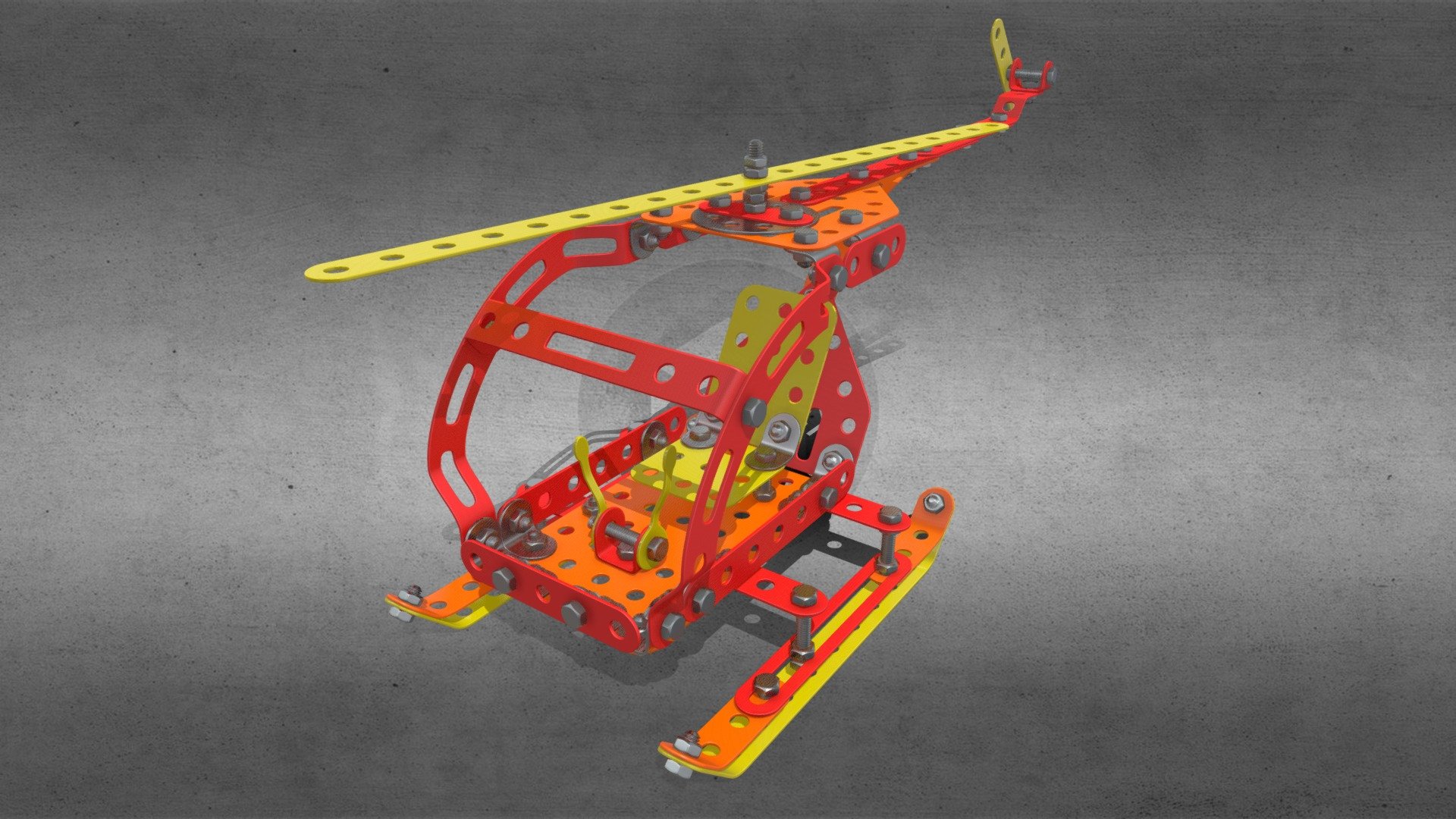 Meccano Helicopter Toy - 3D model by gofree [249e4fe] - Sketchfab