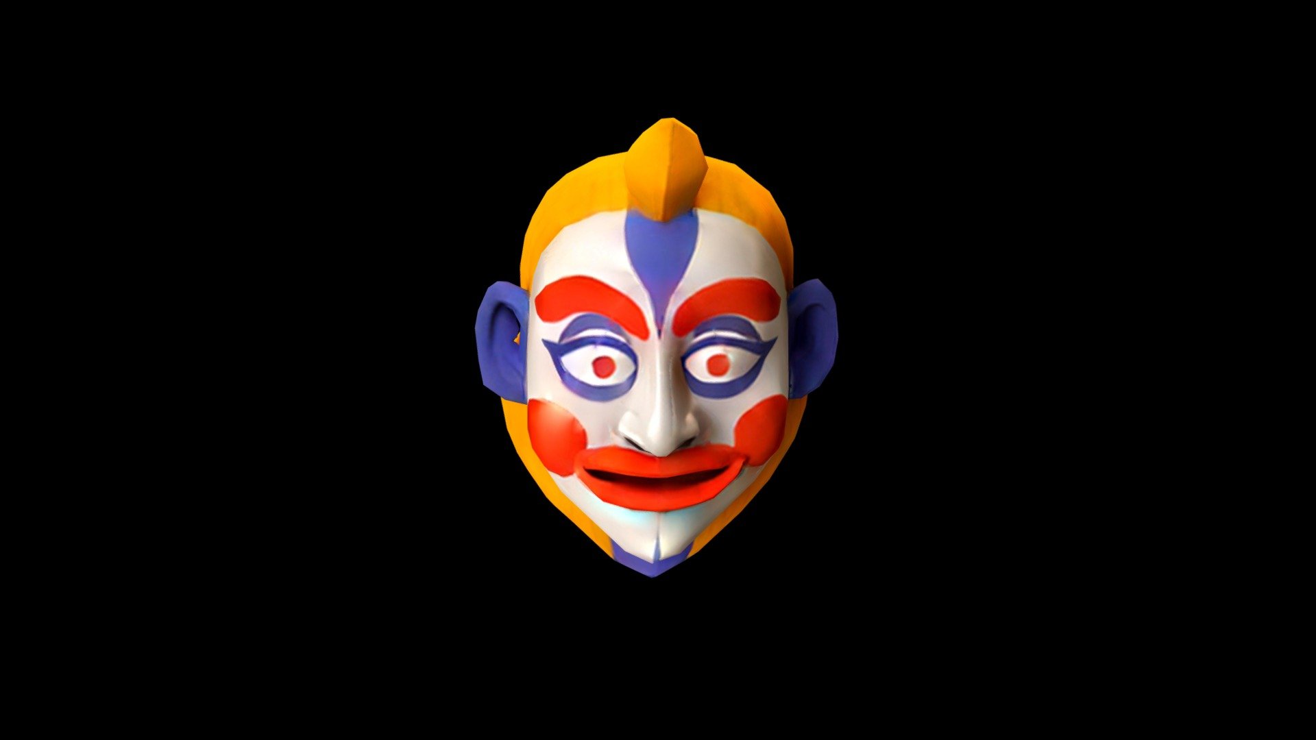 A colorful mask with blue, red, and yellow color - Download Free 3D ...