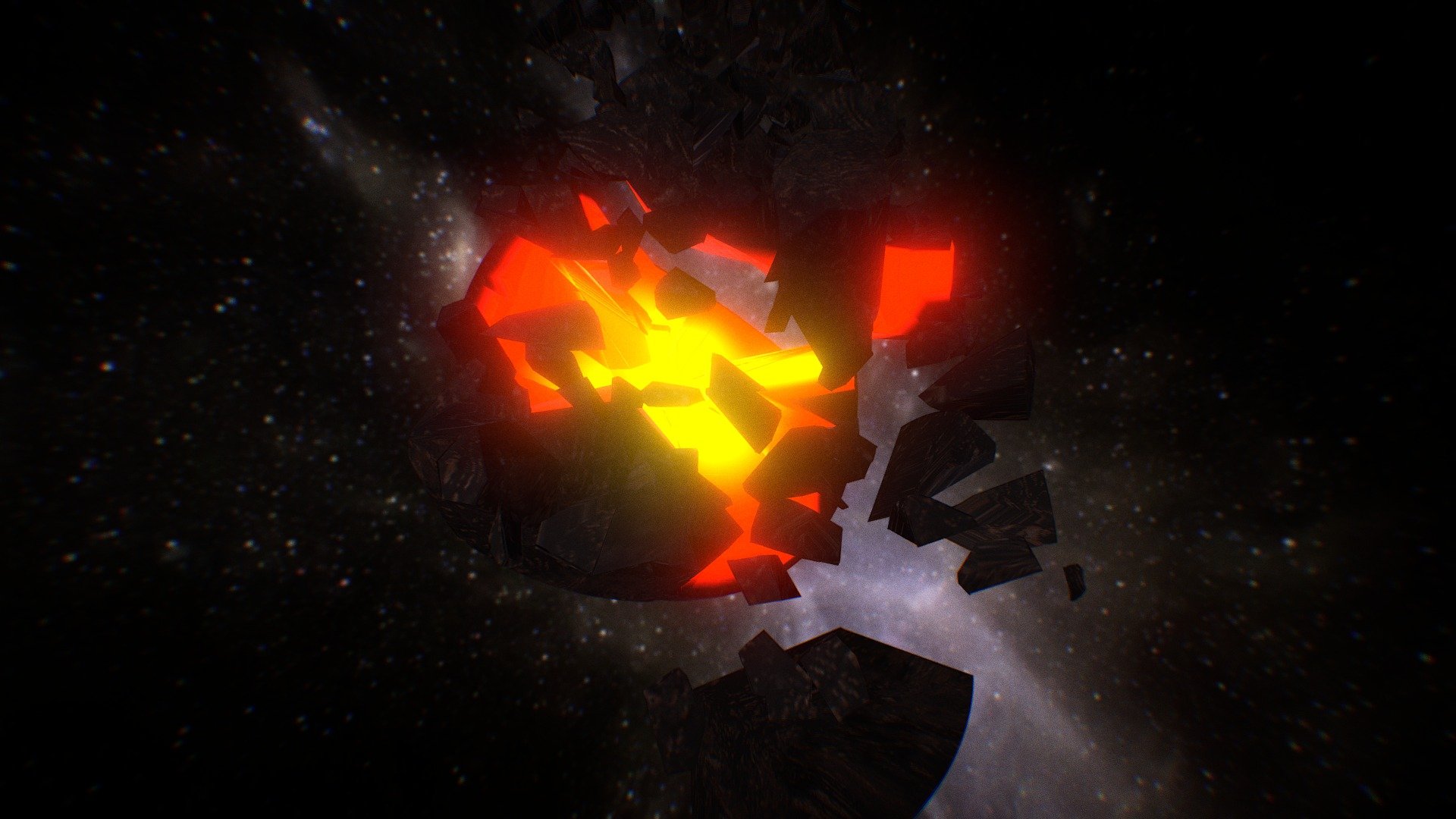 Fragmented / exploded planet with procedural tex - Download Free 3D ...